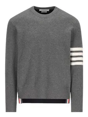 Thom Browne Thom Browne 4-Bar Two-Toned Knitted Jumper Grey