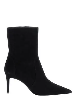 STUART WEITZMAN Pointed Toe Stiletto Ankle Boots With Side Zip - Black