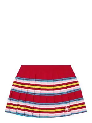 Casablanca Striped Pleated Skirt - Red
