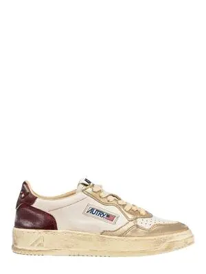 AUTRY AUTRY Medalist Super Vintage Low-Top Sneakers White, Red And Gold