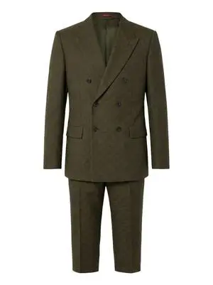 Gucci Gg Wool Jacquard Suit - Dark Green