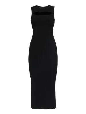 Alexander McQueen Cut-out Knitted Sleeveless Dress - Black