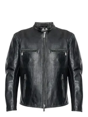Dsquared2 Dsquared2 Zip-Pocket Leather Jacket Black