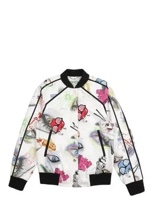 Kenzo Pattern Printed Baseball Jacket - White
