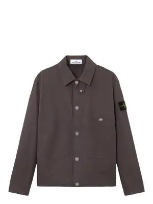 Stone Island Logo Patch Coach Jacket - Charcoal-grey
