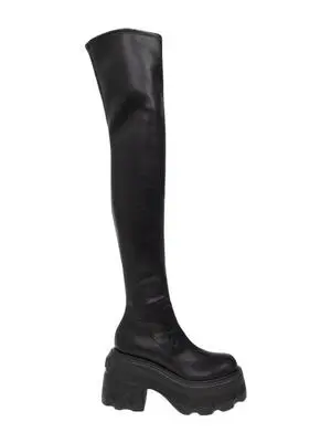 Casadei Round-toe Thigh-high Platform Boots - Black