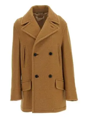 Marni Double-breasted Long-sleeved Coat - Brown