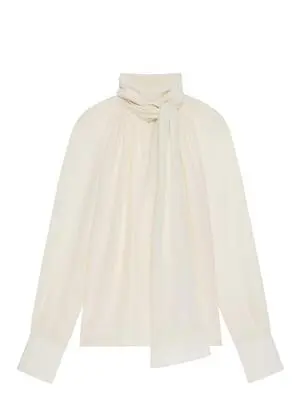 Givenchy 4g Motif Tie Neck Blouse - Eggshell Yellow