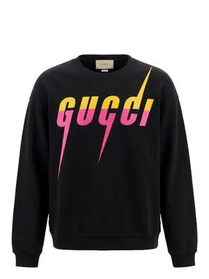 Gucci Blade Logo-print Cotton Sweatshirt - Black