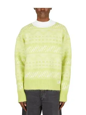 Eytys Round Neck Long Sleeve Patterned Sweater - Yellow