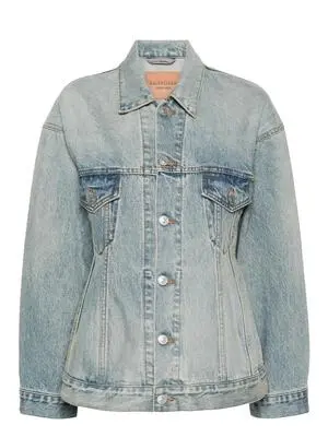 Balenciaga Collared Button-up Denim Jacket - Blue