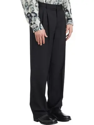 MAGLIANO Double Pleat Straight Leg Trousers - Black