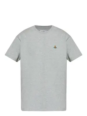 VIVIENNE WESTWOOD Logo Embroidered Crewneck T-shirt - Grey