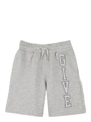 Givenchy Drawstring Shorts With Embroidered Logos - Grey