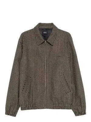 A.p.c. Gingham Check Zip-up Jacket - Sand Beige