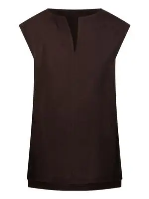 Max Mara Sleeveless V-neck Top - Black