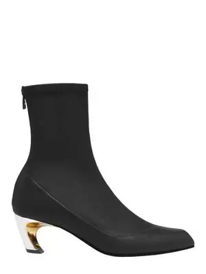 Alexander McQueen Pointed-toe Ankle Boots With Armadillo Heel - Black