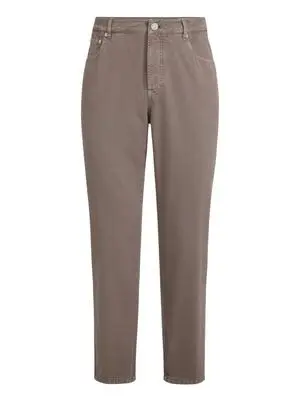 Brunello Cucinelli Brunello Cucinelli Garment-Dyed Five-Pocket Trousers Hazelnut Color