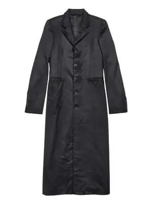 Balenciaga Collared Button-up Coat - Black