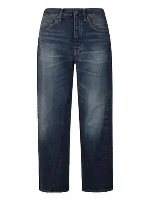 SUNFLOWER SUNFLOWER Logo-Patch Straight-Leg Denim Jeans Black