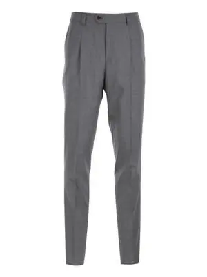 Brunello Cucinelli Brunello Cucinelli Mid-Rise Tapered Trousers Gray