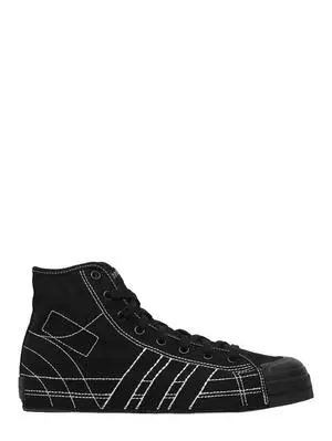 Y3 Nizza Hi Lace-up Canvas And Suede Sneakers - Black