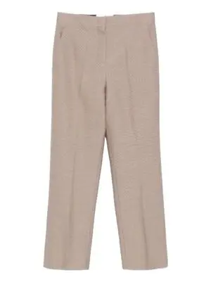 Fendi Ff-jacquard Tailored Trousers - Light Brown