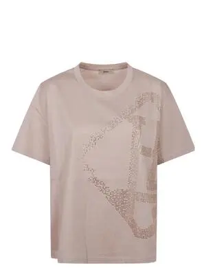 Herno Embellished Crewneck T-shirt - Nude