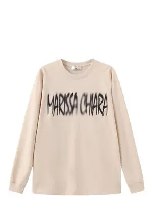 Marissa Chiara Long-sleeved Logo T-shirt - Camel