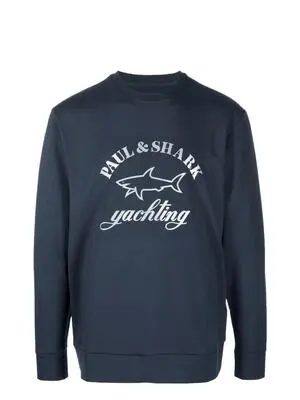 PAUL  SHARK Logo-print Sweatshirt - Blue