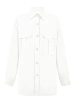P.a.r.o.s.h Long Sleeve Patch Pocket Shirt - White