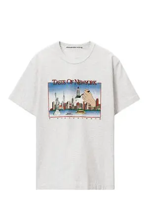 Alexander Wang Graphic Print Cotton T-shirt - Light Gray