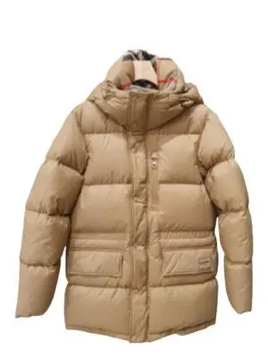 Burberry Quilted Hooded Puffer Jacket - Nude