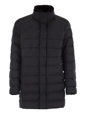 Herno Down Jacket With Detachable Fur Collar - Black