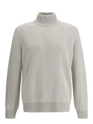 Brunello Cucinelli Turtleneck Long-sleeved Sweater - Gray