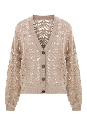BRUNELLO CUCINELLI Brunello Cucinelli V-Neck Buttoned Cardigan With Ribbed Edges