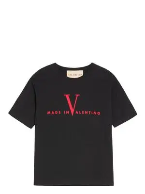 Valentino Garavani Logo Printed Crewneck T-shirt - Black
