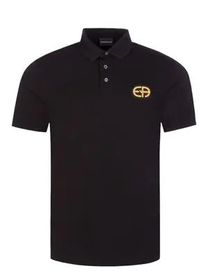 Emporio Armani Logo Short-sleeved Polo Shirt - Black