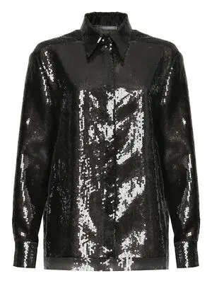 Alberta Ferretti Sequined Shirt - Black