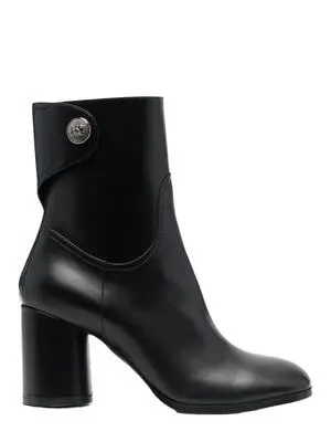 Casadei Round Toe Block-heel Boots - Black