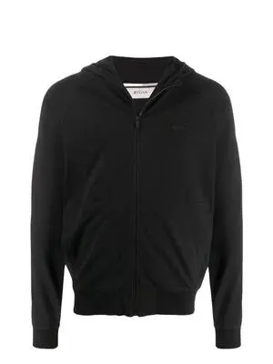 Zegna Hooded Zip-up Sweatshirt - Black