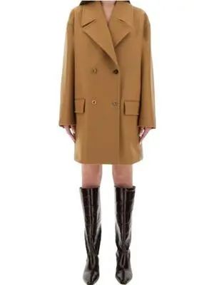 Moschino Double-breasted Midi Coat - Beige