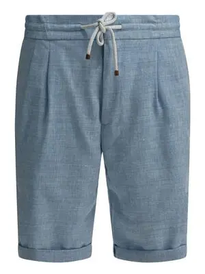 Brunello Cucinelli Chevron Bermuda Shorts - Blue