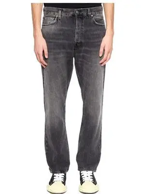 HAIKURE Five-pocket Straight Leg Denim Trousers - Black
