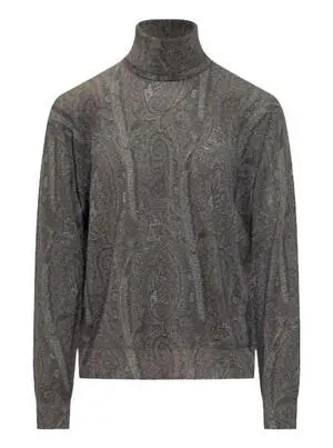 Etro Paisley Jacquard Turtleneck Jumper - Black