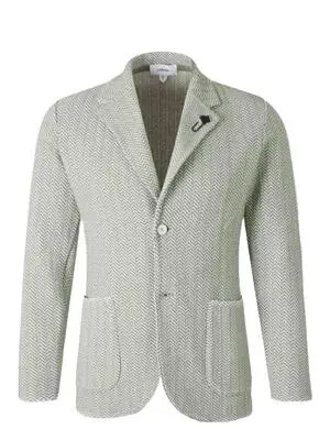 LARDINI Herringbone Single-breasted Blazer - Gray