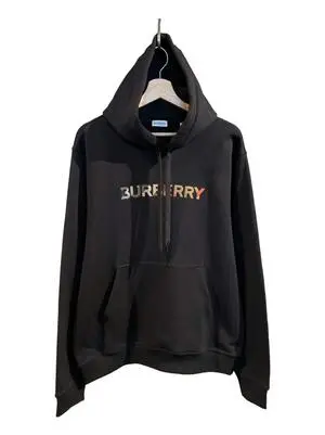 Burberry Drawstring Hooded Sweatshirt - Black