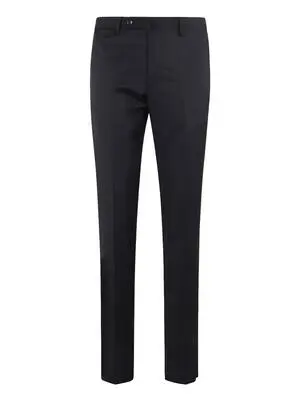 Tagliatore Belt Loops Slacks With Pleated Details - Black