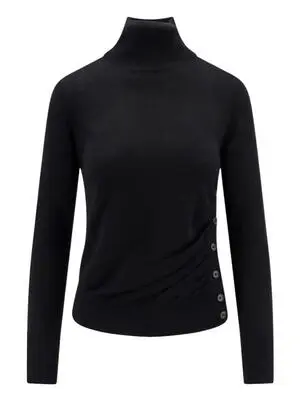 PINKO Pinko High-Neck Knitted Jumper With Decorative Side Buttons