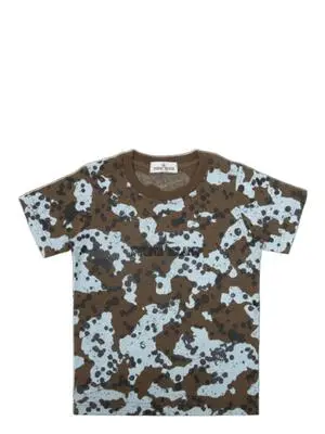 Stone Island Camouflage Print Logo T-shirt - Military Green